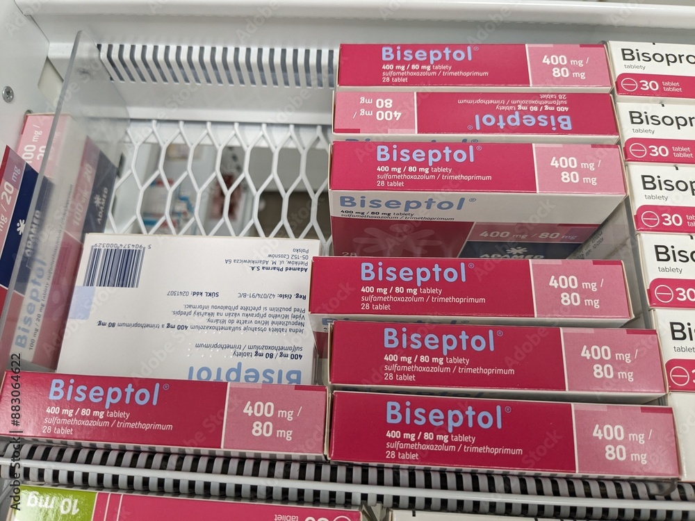 Prague, Czech Republic - July 9 2024: BISEPTOL box of medication with ...