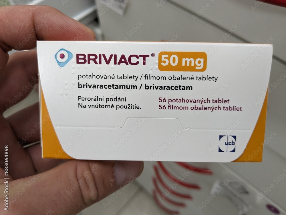 Prague, Czech Republic - July 10 2024: BRIVIACT box of medication with ...