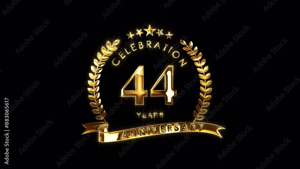 Luxurious 44th Anniversary Celebration. Golden 44 Years Anniversary ...
