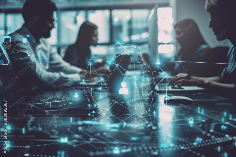 teamwork of cybersecurity professionals collaborating to address a ...