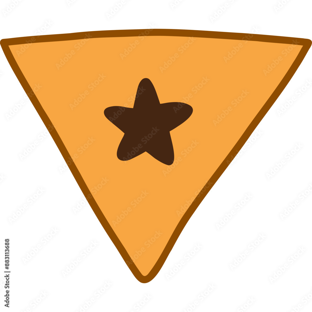 Cute hand drawn important star mark in the shape inverted triangle ...