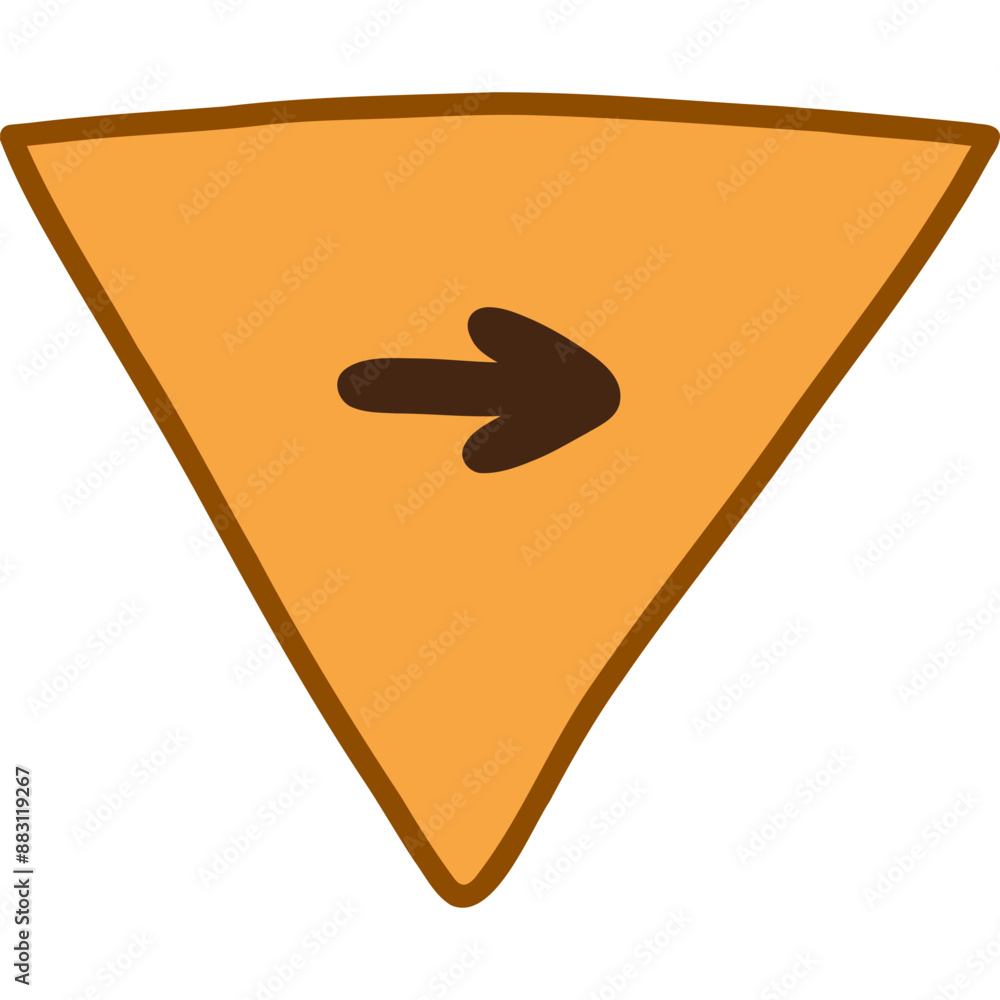 Cute hand drawn arrow mark as postpone sign in the shape of inverted ...