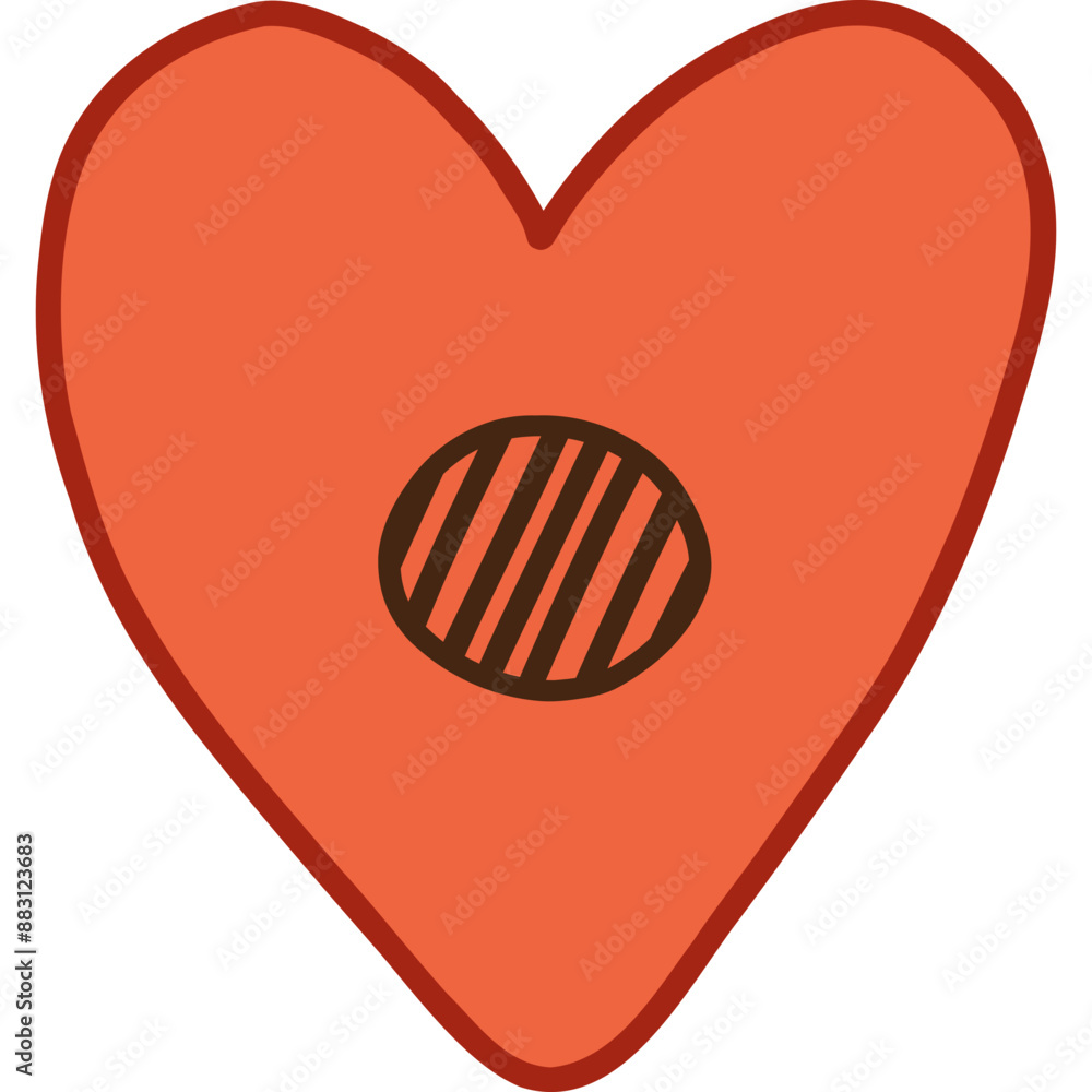 Cute hand drawn shaded checkbox in the shape of heart. Diary note ...