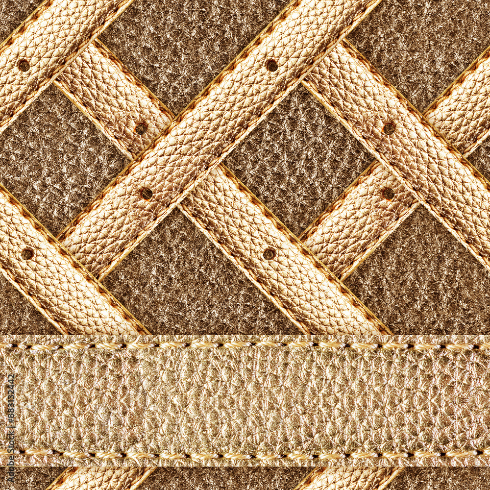 Seamless 4k photo texture photo of gold colored leather belts armor ...