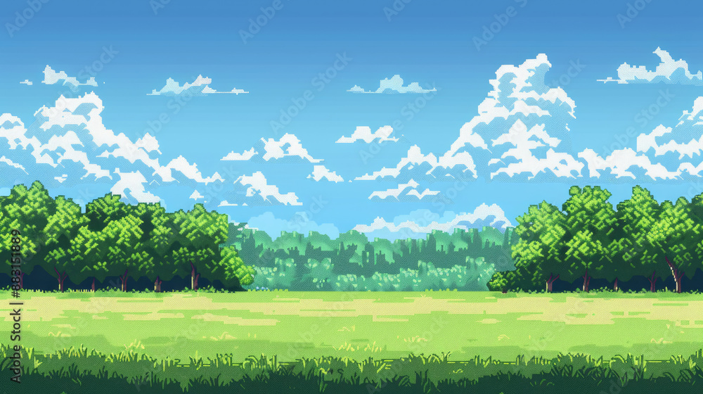 ภาพประกอบสต็อก A simple pixel art background for a computer game or app ...
