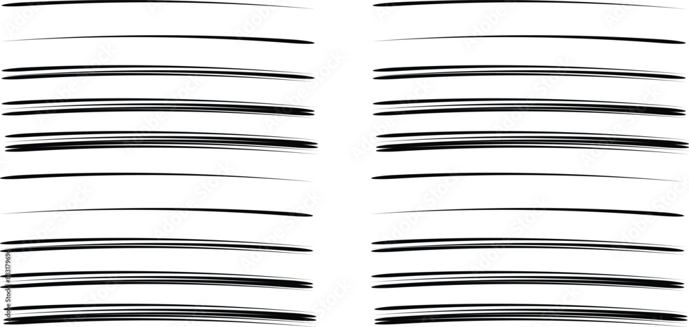 Set of underlines and highlight lines hand drawn vector. Hand drawn ...