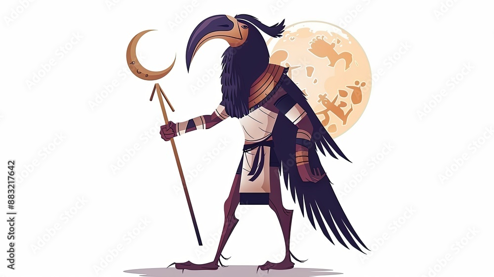 Ancient Egyptian Deity Thoth - Ibis Headed God of Wisdom and Writing ...
