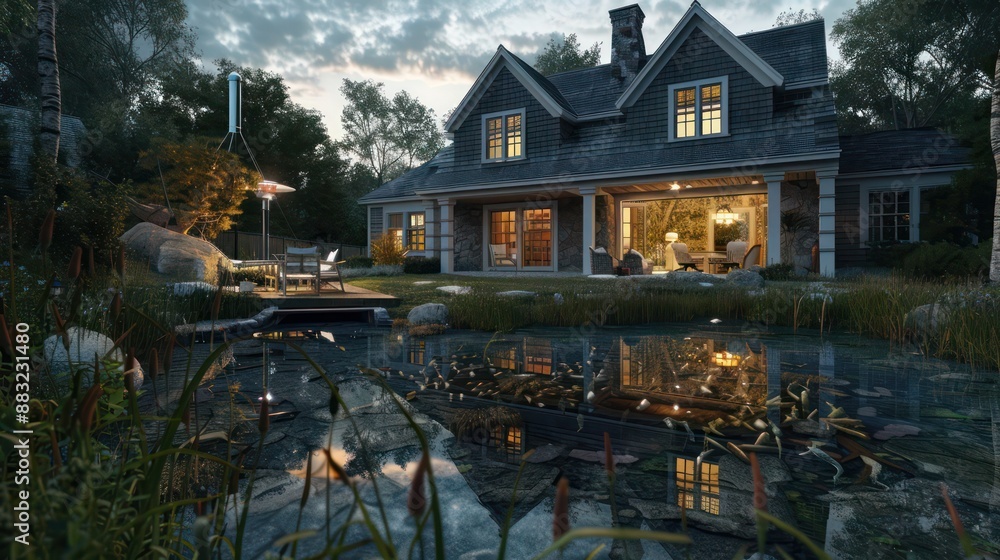 Suburban Cape Cod home with a secret underwater viewing area beneath ...