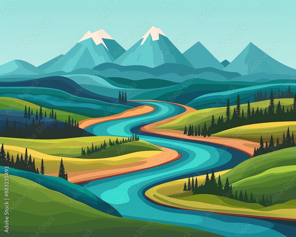 Comprehensive water cycle with hydrologic circulation, streams, and ...