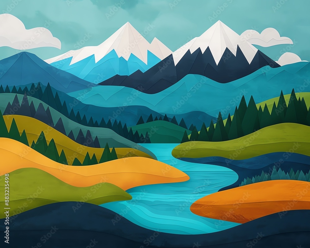 Comprehensive water cycle with hydrologic circulation, streams, and ...