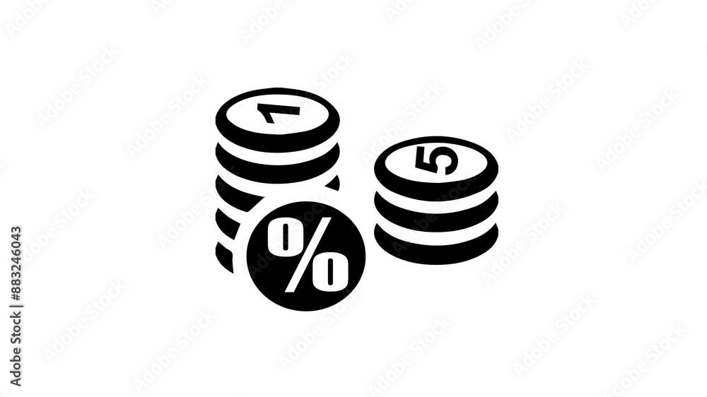 Income Tax Icon and Symbol Animation on White Background in 4K Video ...