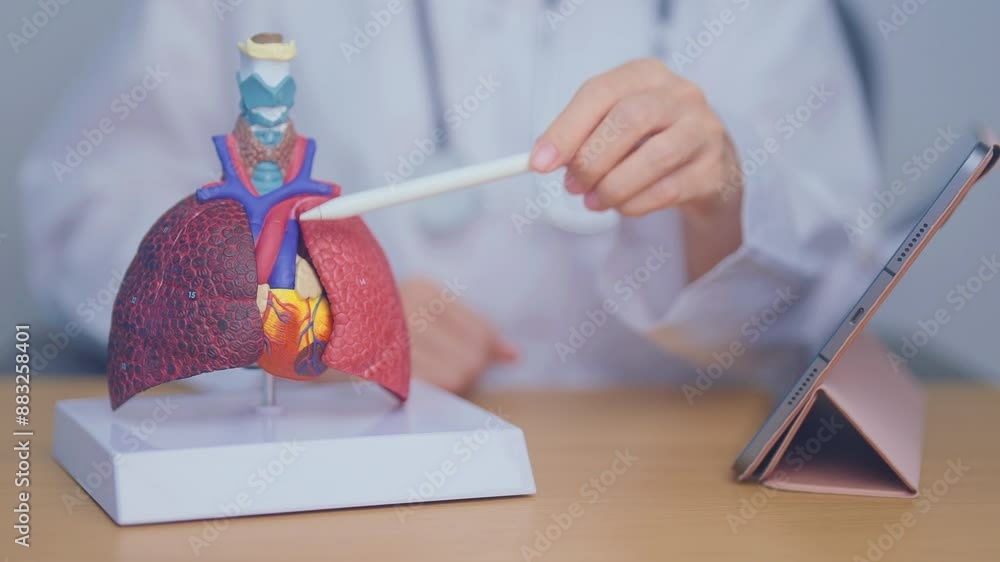 Doctor with heart Cardiovascular and Respiratory anatomy for Disease ...