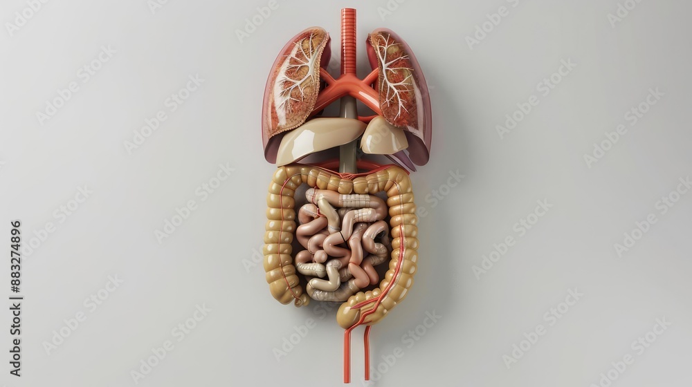 Realistic 3D model of human endocrine system, isolated on white ...