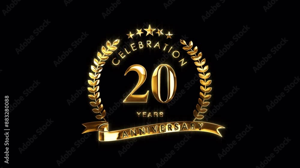 Luxurious 20th Anniversary Celebration. Golden 20 Years Anniversary ...