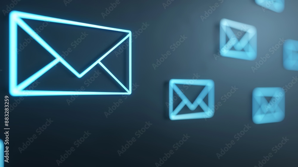 Modern digital background with email marketing elements, showing ...
