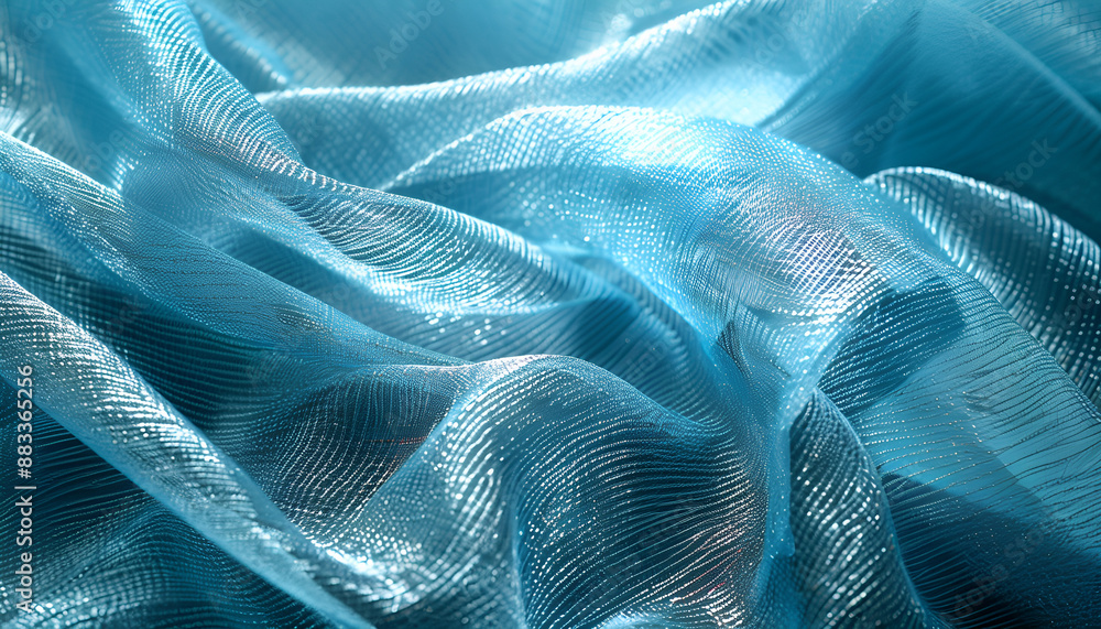 Texture, background, The fabric has a bright blue, aqua, azure color ...
