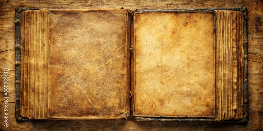Vintage Open Book Texture - An old, open book with yellowed pages and ...