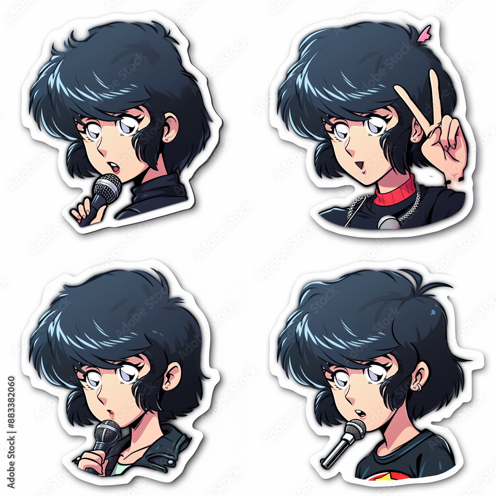 ภาพประกอบสต็อก Conceptual CG illustration of an anime singer with a ...