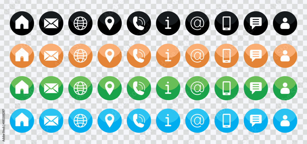 "Streamline communication with our Contact Icons Business Card Set ...