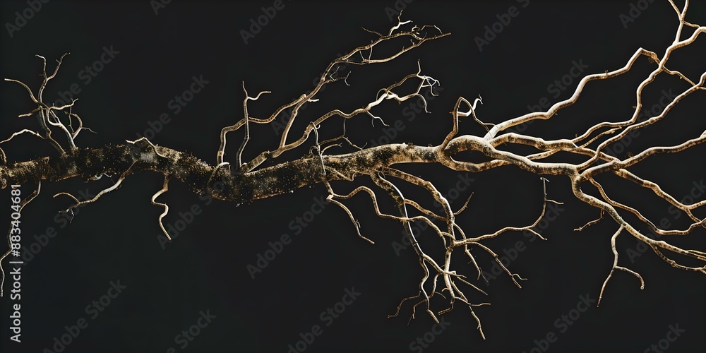 Abstract animation of branching roots on black background resembling ...