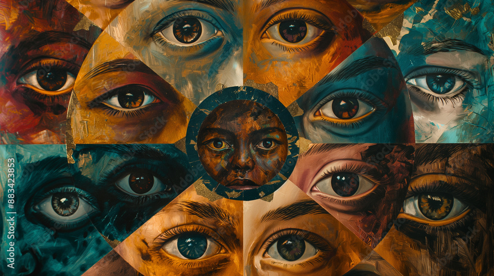 Faces depicting different emotions and stages of life within the Wheel ...