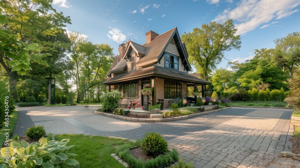 The historic carriage house adjacent to a Suburban Victorian home ...