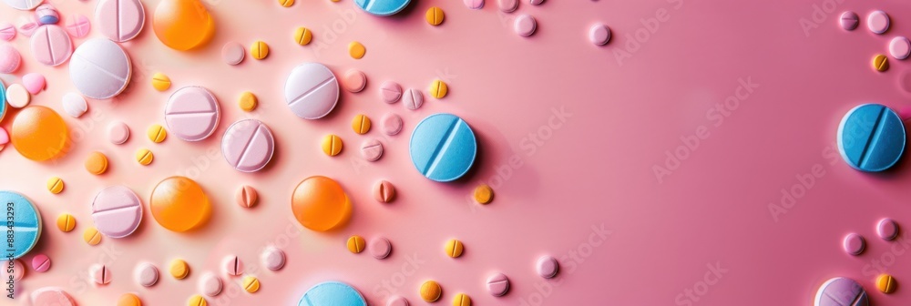 World Contraception Day. Horizontal banner. Female tablets of different ...