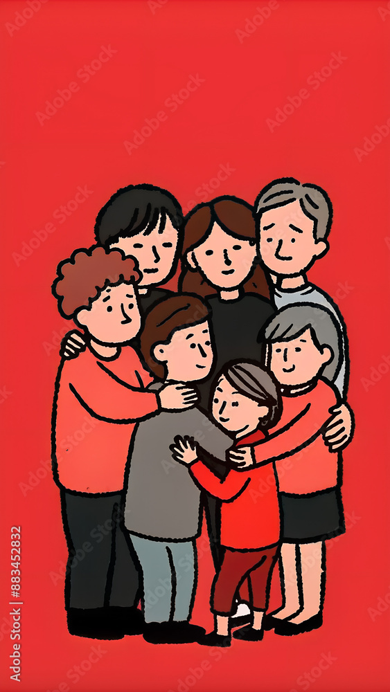 Adults and kids psychological support. Friends comfort sad. Condoling ...