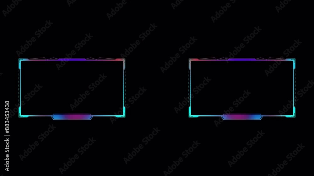 Looped light frame for game streaming video on a transparent background ...