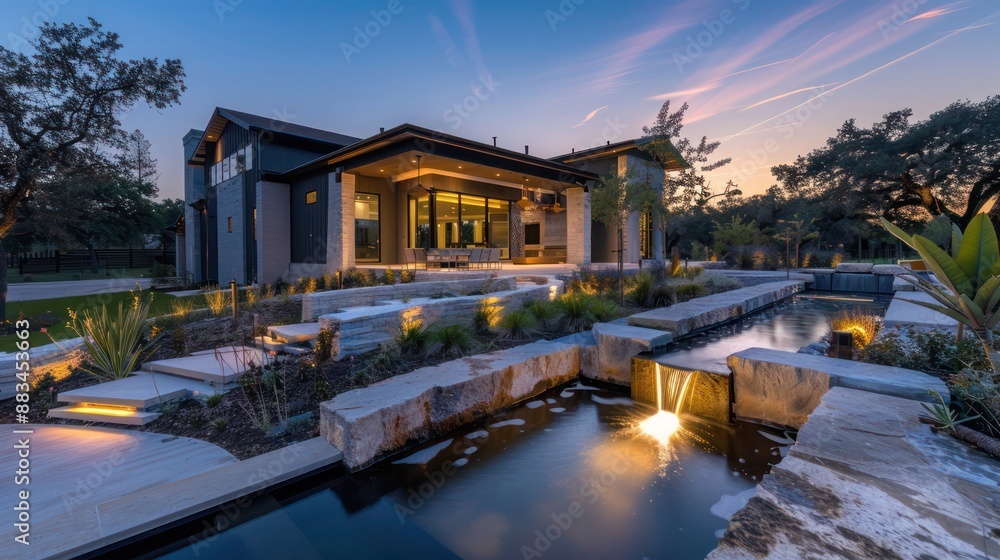 Modern ranch with an integrated home automation system that controls ...