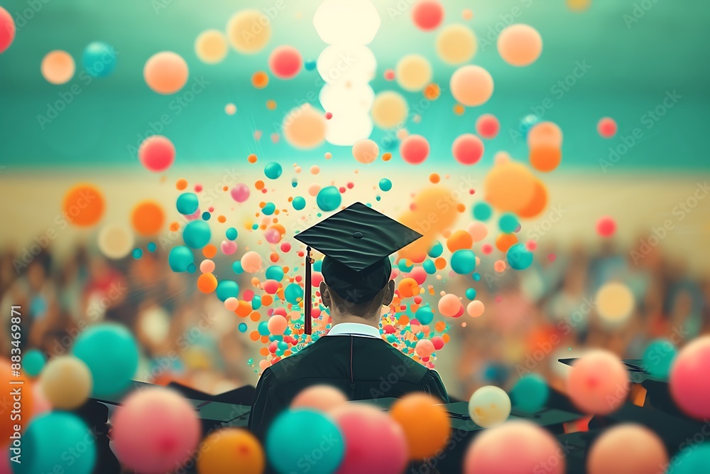 An engaging graduation speech in a cinematic style, captured from a ...