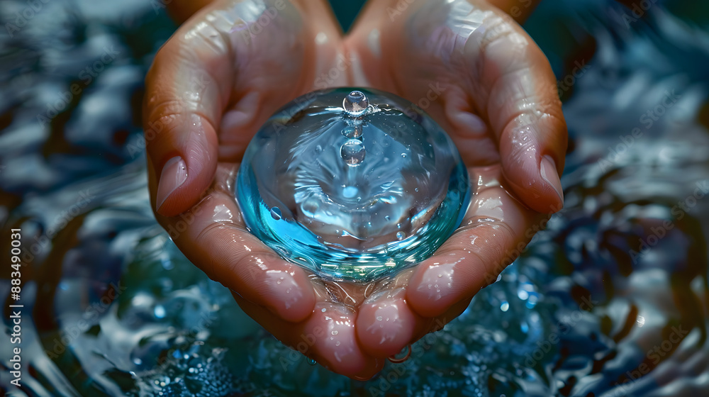 Clean Water Drop: World Water Day Campaign Hands delicately holding a ...