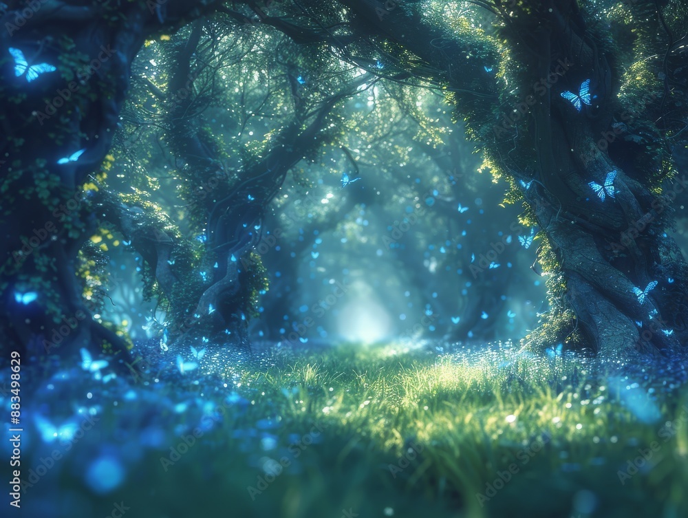 In the world of elves, standing in the middle of a grass field, with ...