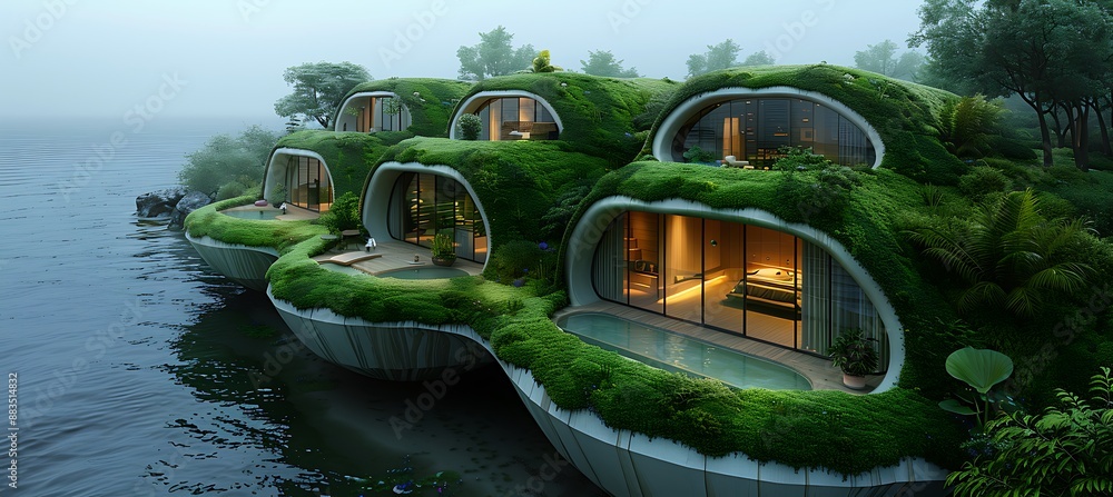 Layout and features of a sustainable real estate development focusing ...