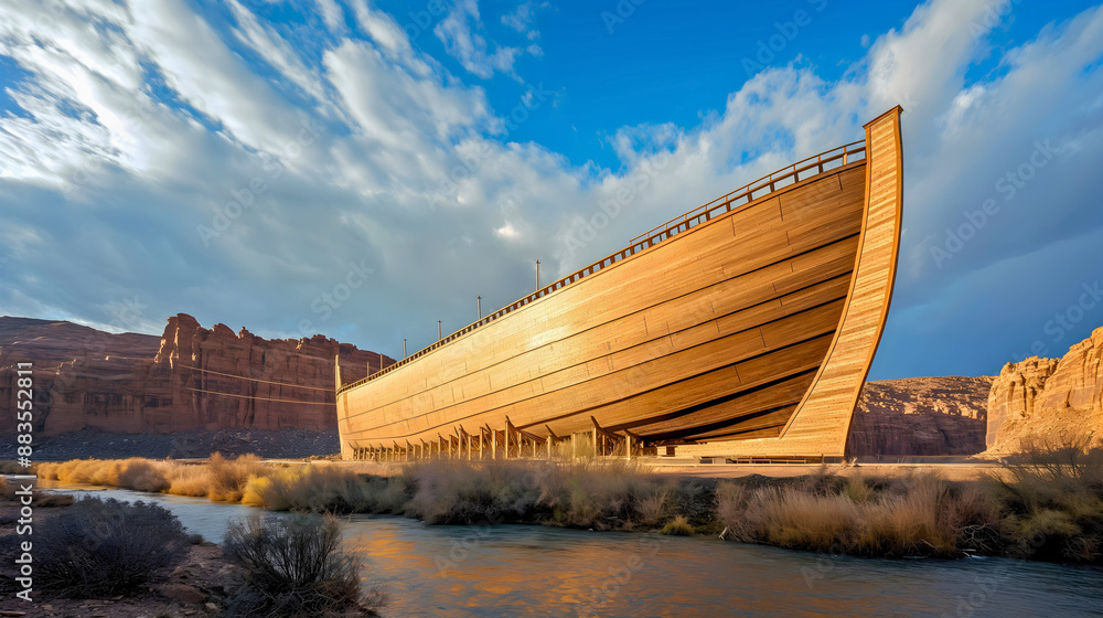 Noah's ark, which Noah built to save himself from the flood and on ...