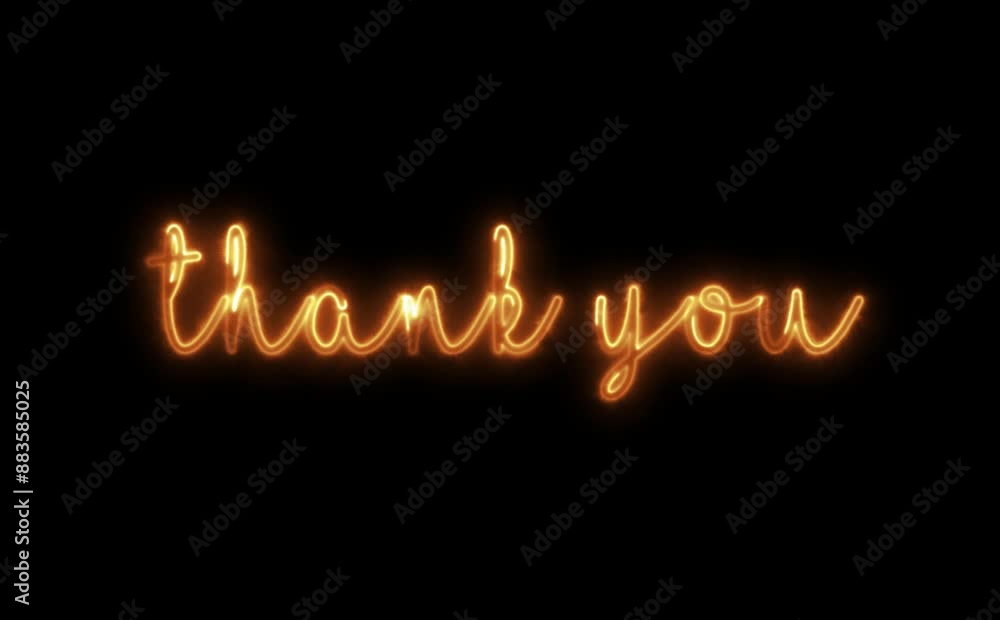 Thank You Neon Title 4k Resolution, Thank You text font with neon light ...