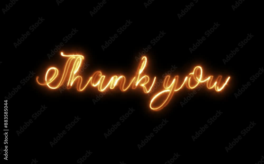 Thank You Neon Title 4k Resolution, Thank You text font with neon light ...