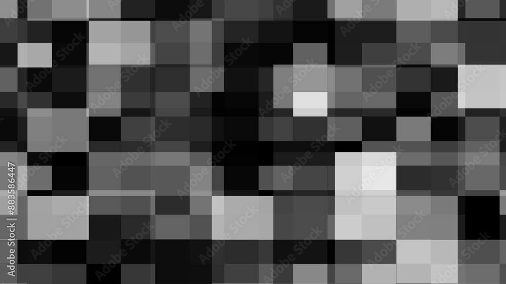 cyclic animation black and white pixels change, Triangular block ...