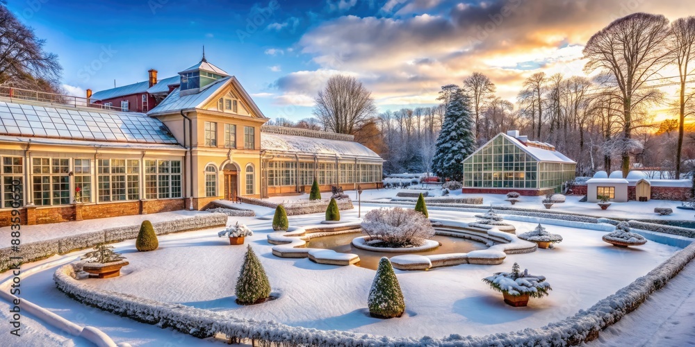 Winter garden and museum in Lithuania , winter, garden, museum ...