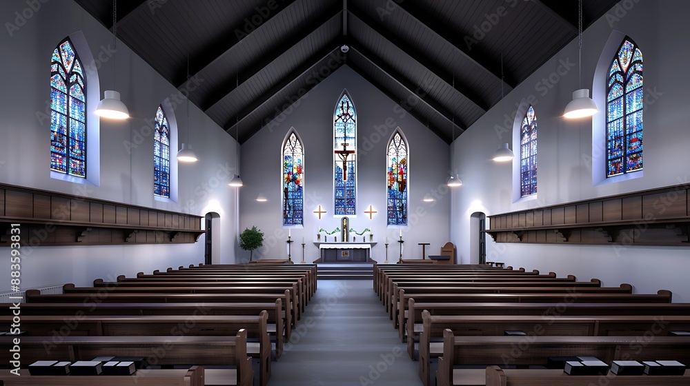 High resolution images Blurred background of an old church interior ...