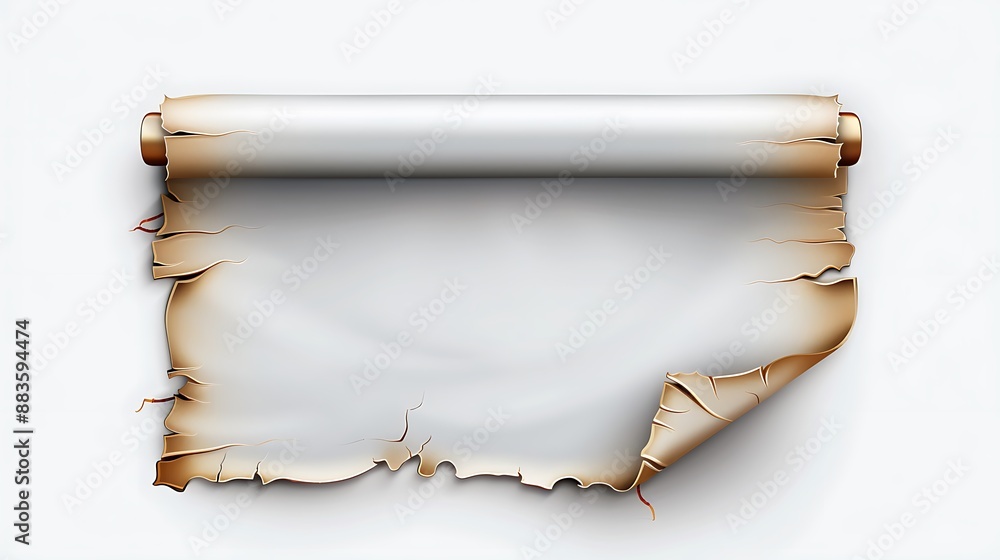 High resolution images A blank parchment scroll with no writing ...