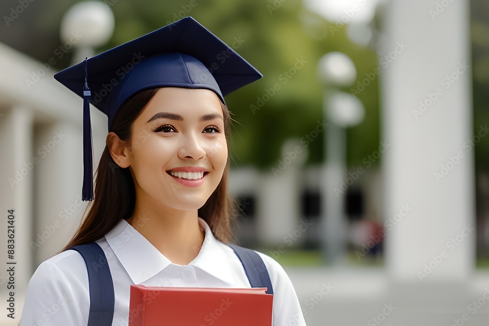 graduate with diploma. women wearing graduation uniforms. curriculum ...