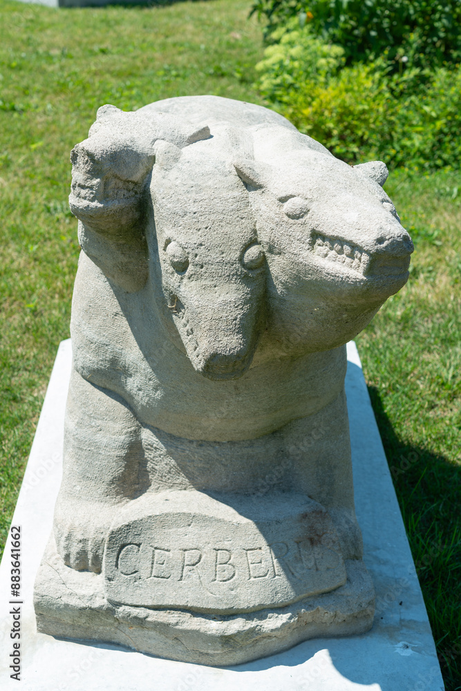 Cerberus - The Garden of the Greek Gods (sculptural group dated to 1963), located at Exhibition ...