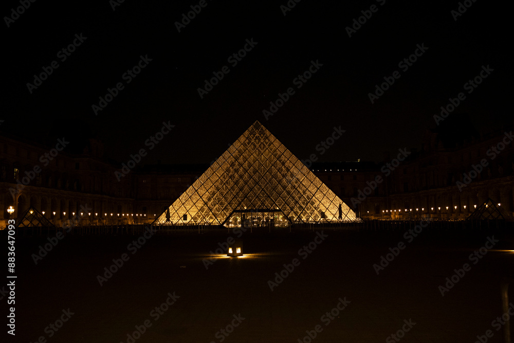 The Louvre, on the right bank of the Seine, in Paris, France's national ...