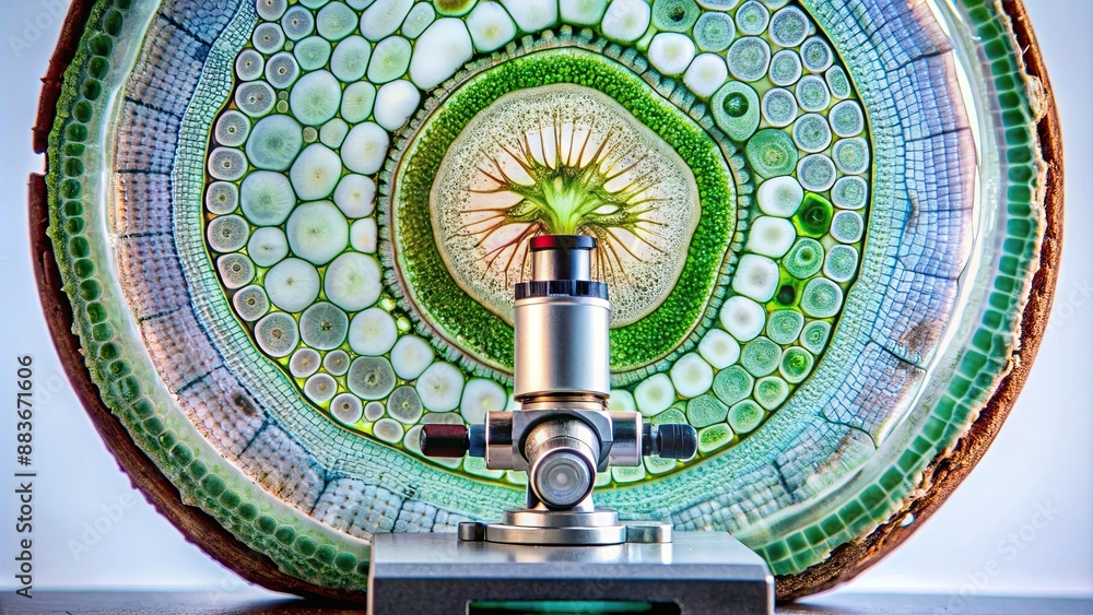 Cross section Dicot Monocot and Root of Plant Stem under the microscope ...