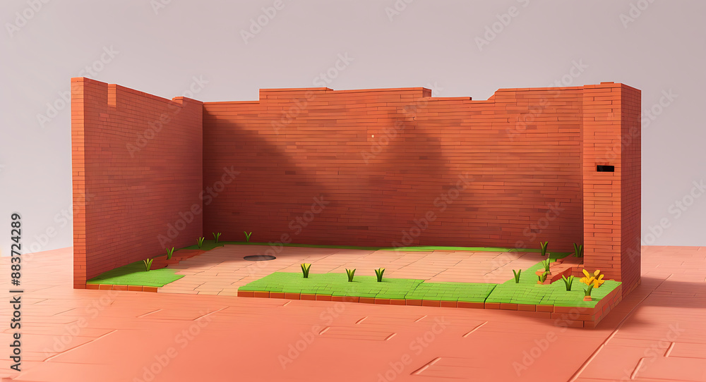 A classic red brick wall texture for a 2D platformer game, with subtle ...