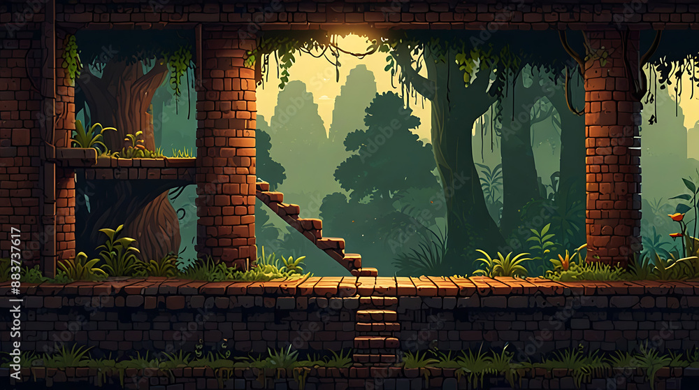 Illustration of individual brick tiles that can be used to create ...