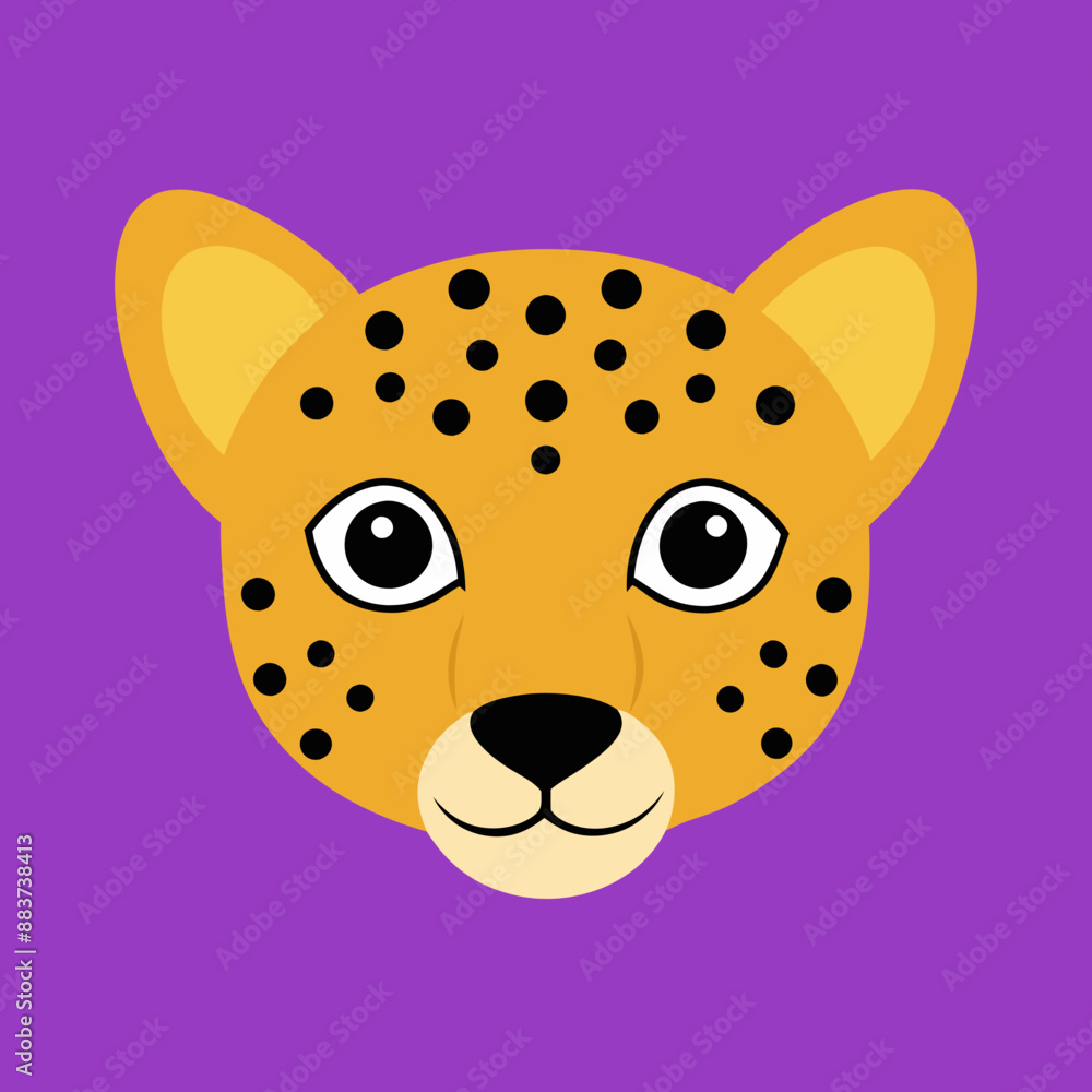 Cheetah head cartoon isolated vector art Stock Vector | Adobe Stock
