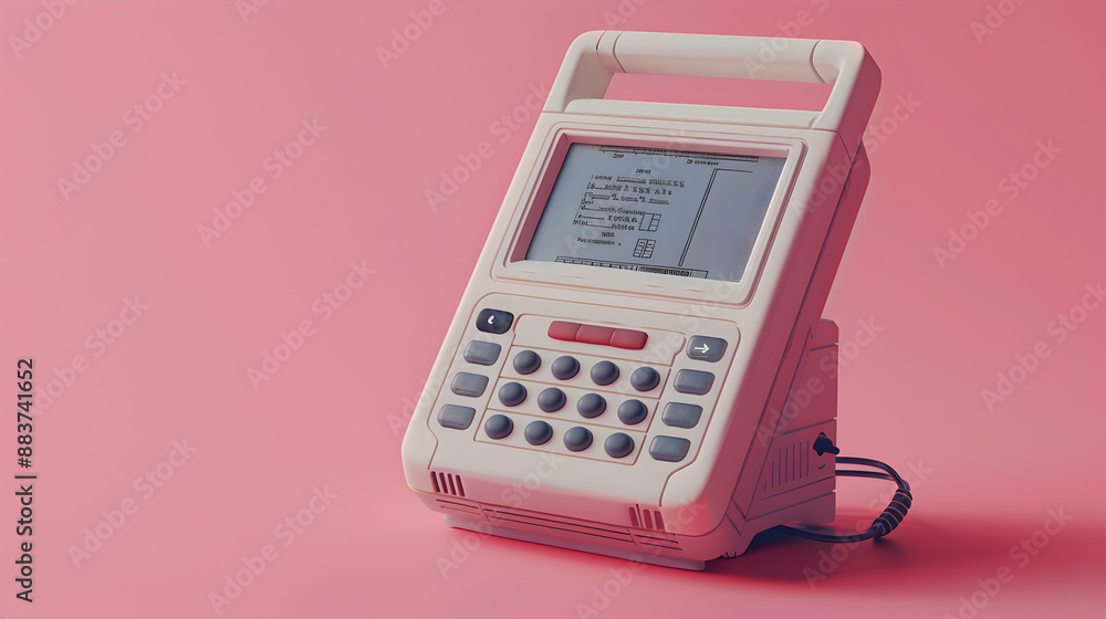 3D Flat Icon: Pager with Obsolete Certificate and Retro Beeper on ...