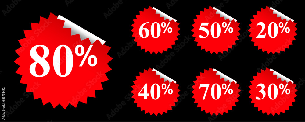 Number and percent signs and price tag sticker sale discount design for ...
